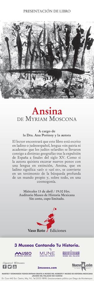 Presentación del libro Ansina de Myriam Moscona en el Museo de Historia ...